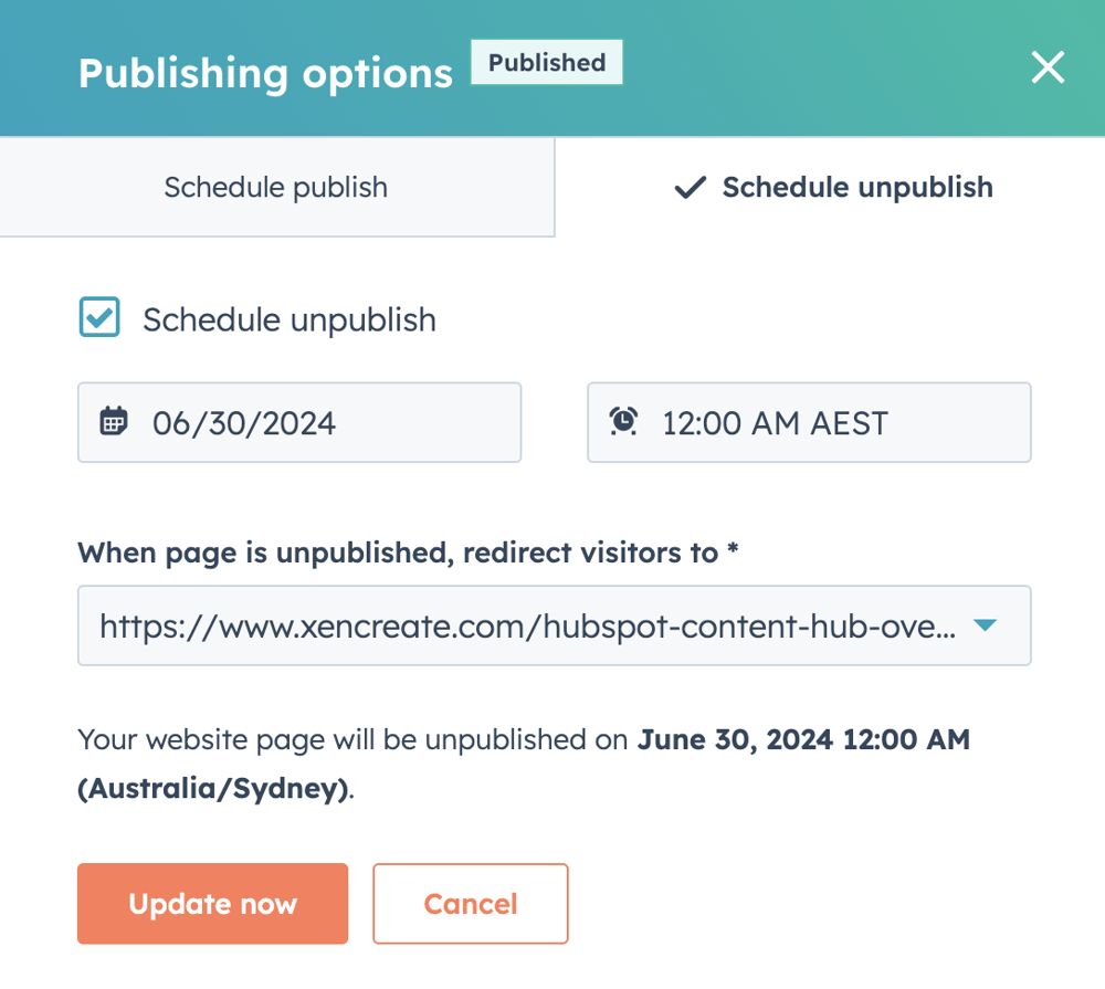Essential Publishing Controls in HubSpot Content Hub: Schedule Publish and Unpublish